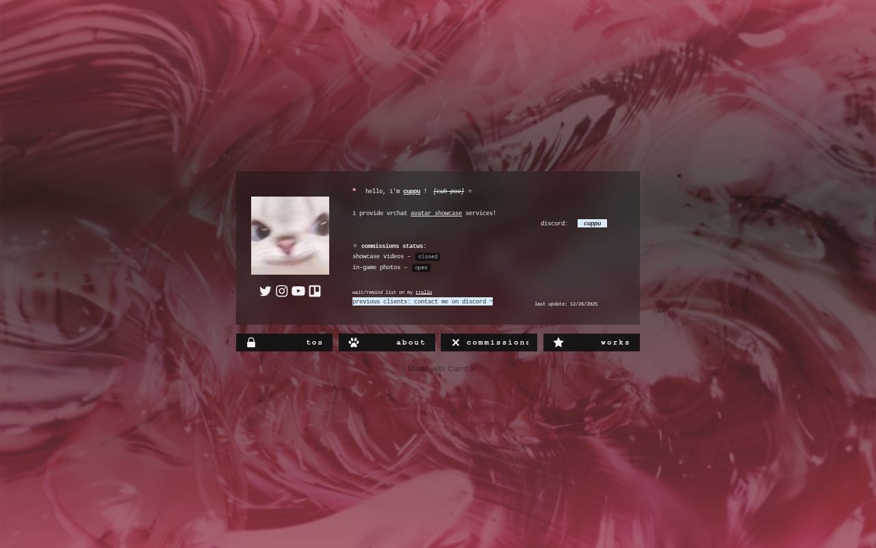 cuppu showcase commissions